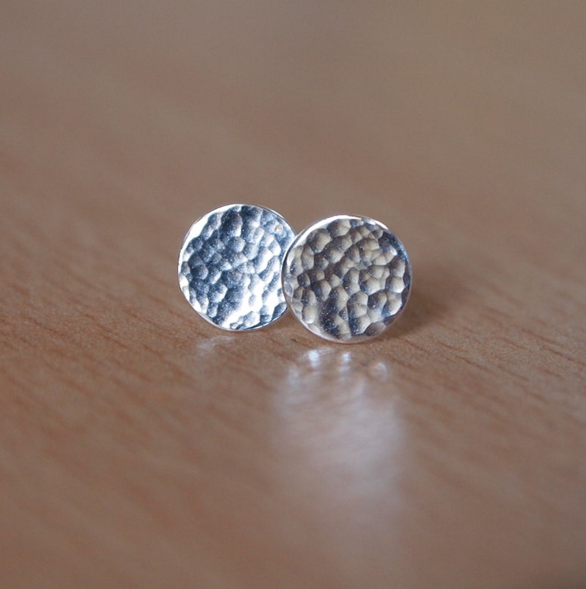 Sterling Silver Earrings Tiny Hammered Silver Studs for - Etsy