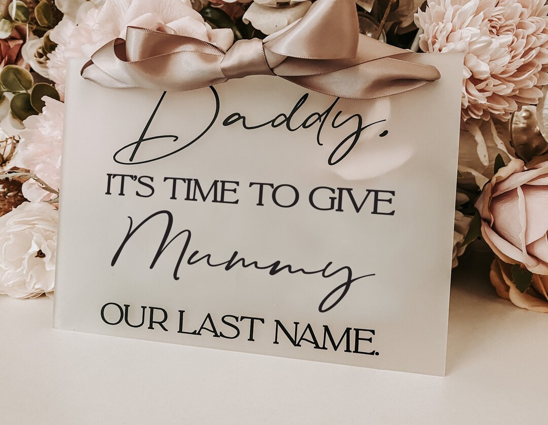 CHILD Page Boy or Ring Bearer Sign Daddy Our Last Name Sign Page Boy ...