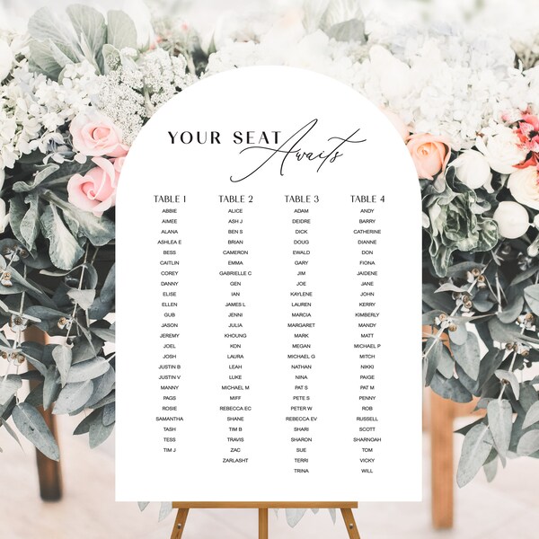Wood Arch Seating Chart - Etsy
