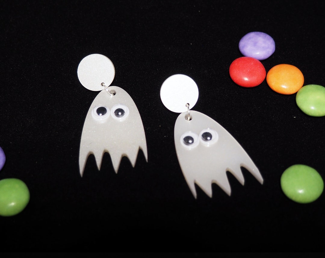 Ghost Earrings With Googly-eyes - Etsy