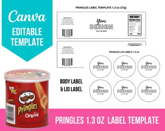 Pringles 1.3 Oz Labels Template | Canva Editable Template | Digital ...