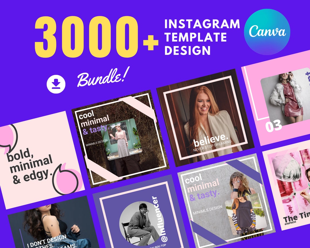 Instagram Templates Bundle 3000 Designs for Canva Professional and ...