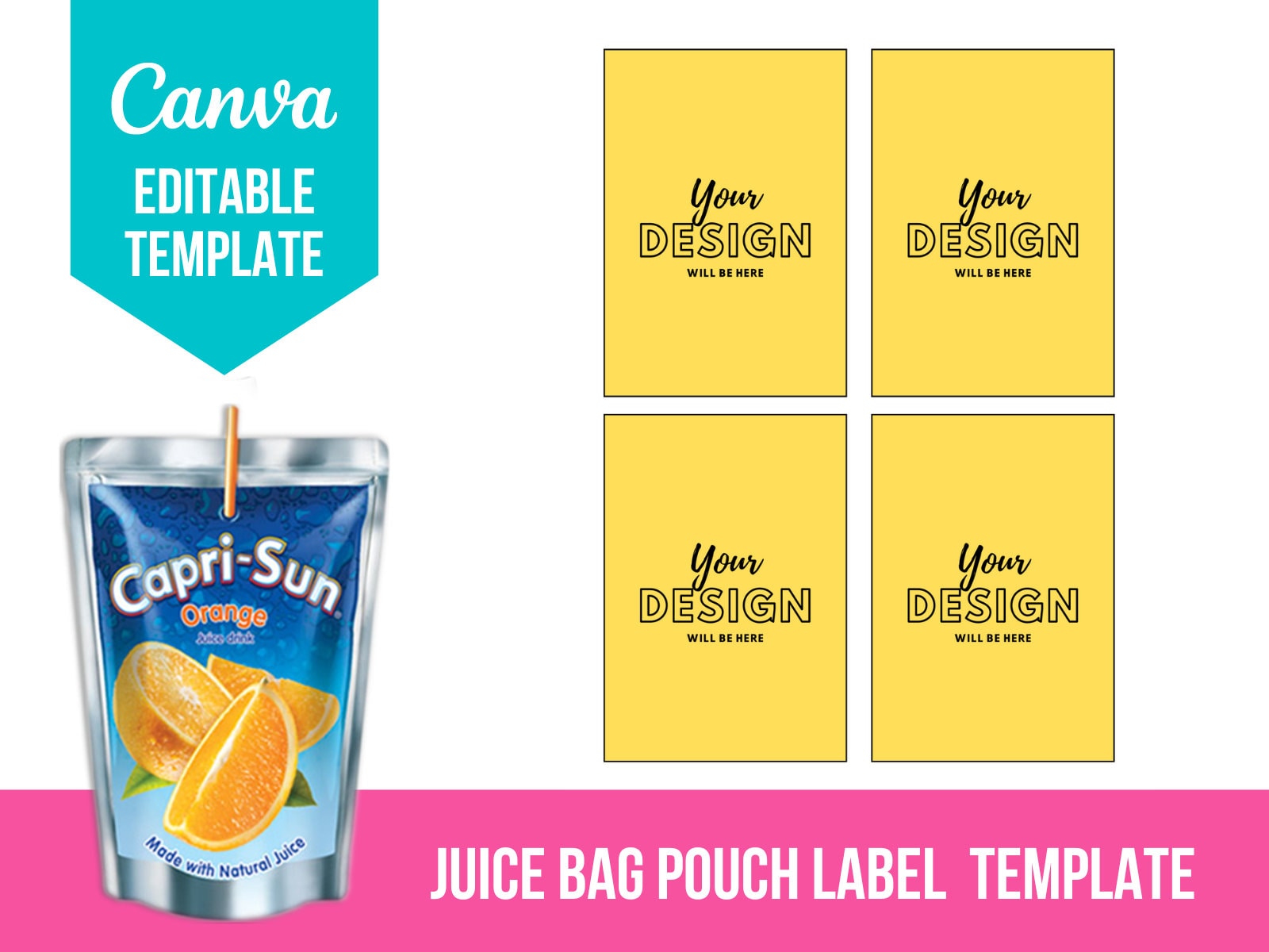 Caprisun Labels Template Blank Caprisun Labels Template - Etsy