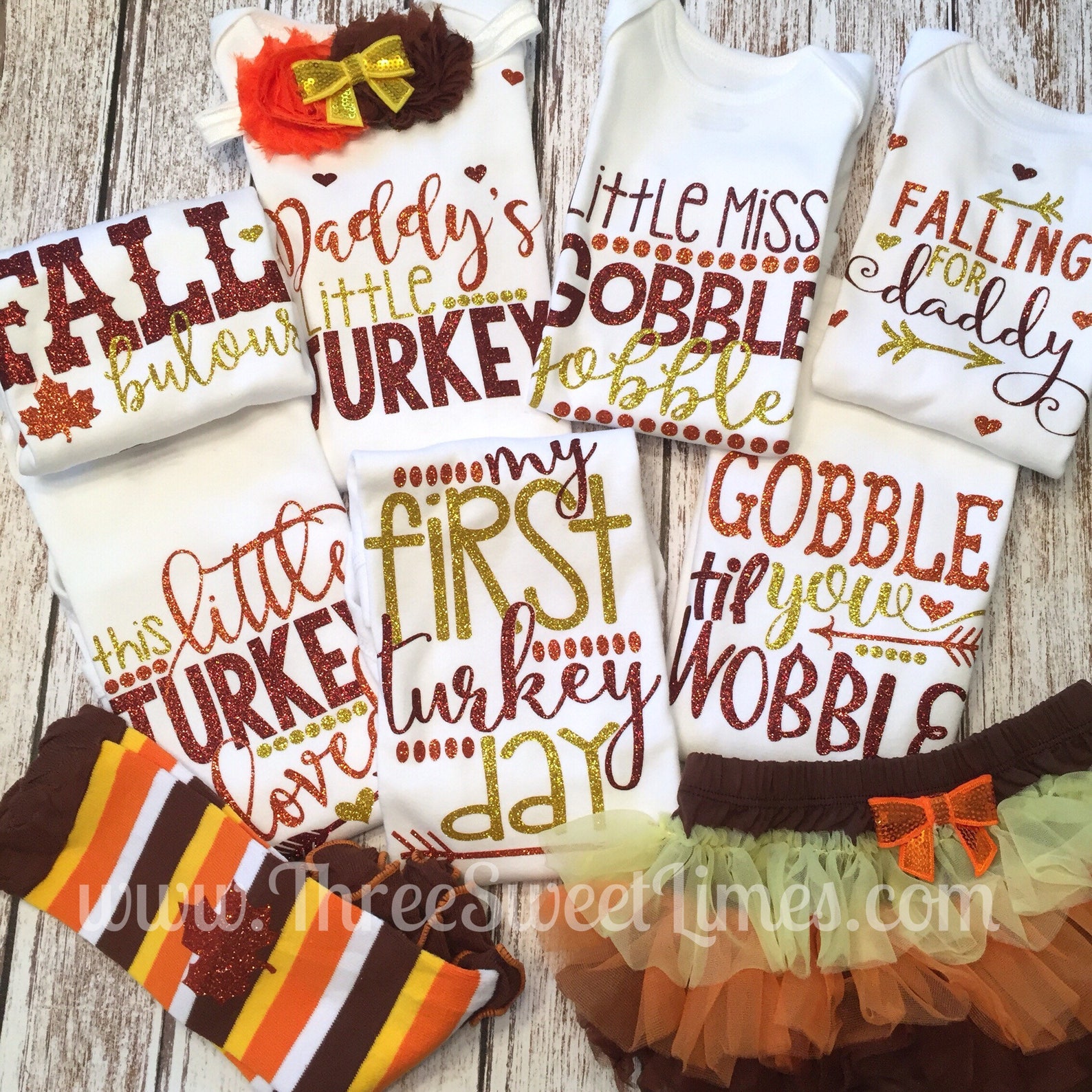 Gobble Til You Wobble Thanksgiving Baby Girl Fall Outfit - Etsy