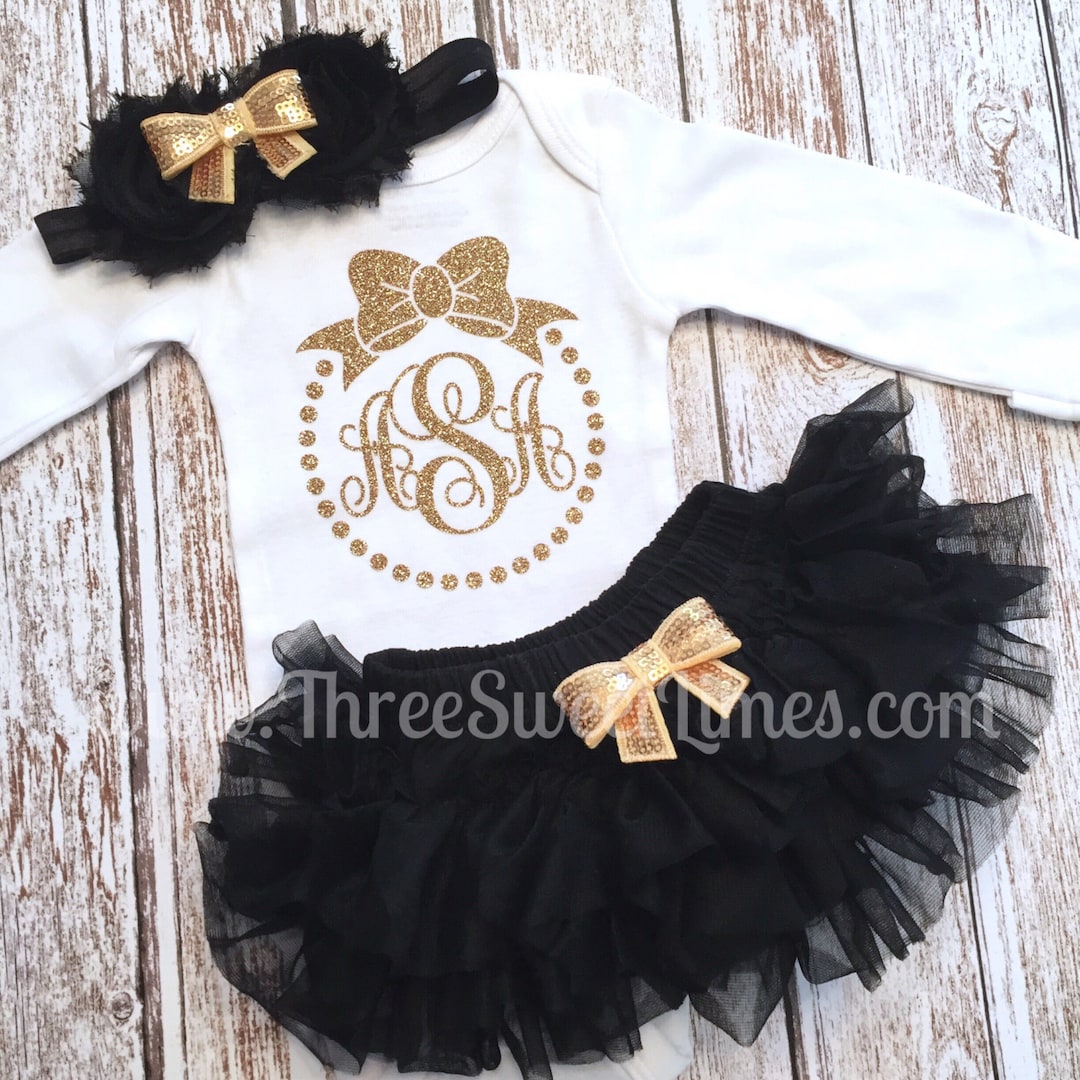 Monogrammed Baby Girl Outfit Newborn Personalized Gift Monogram Coming ...