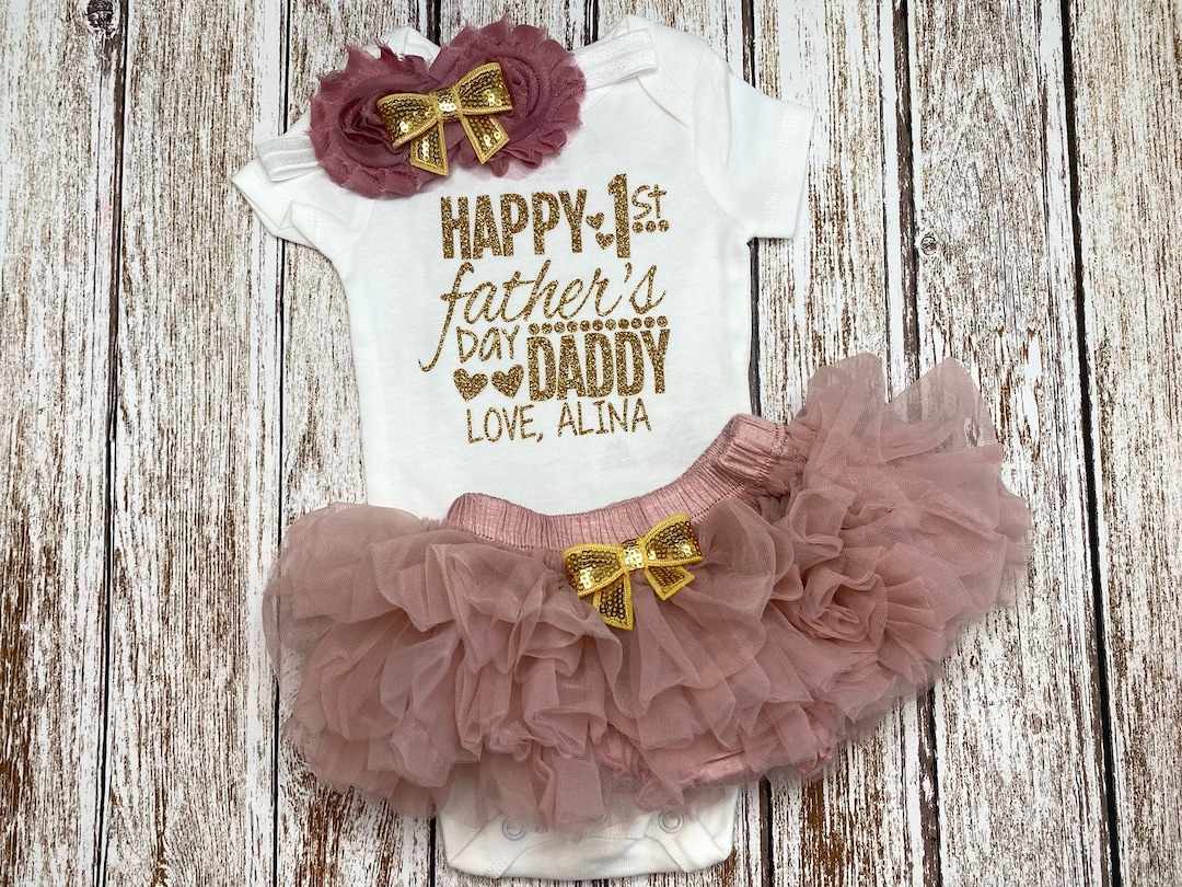 Baby Girl First Father’s Day Outfit | Happy First Father's Day Daddy ...