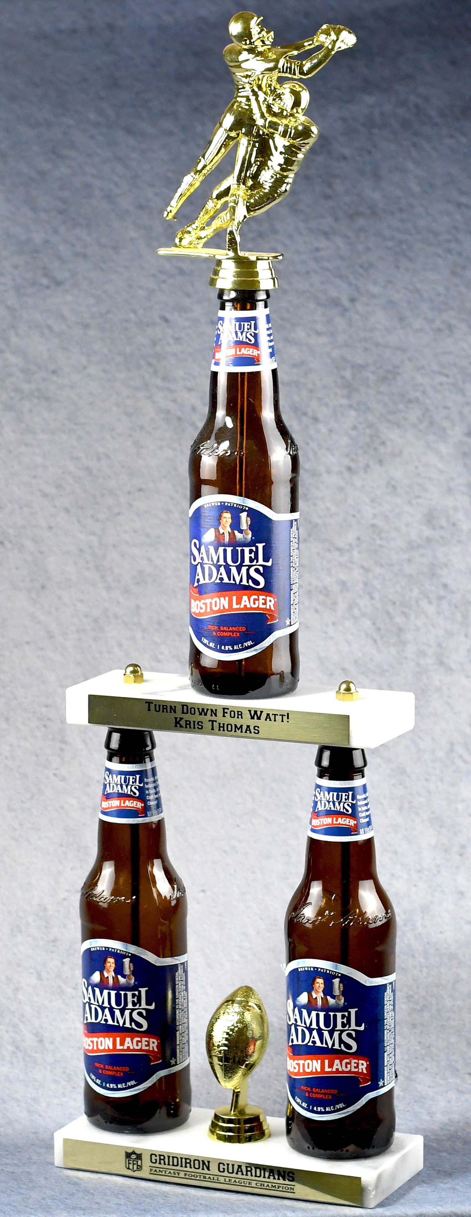 Three Beer Bottle Trophy the Ultimate Beer League Fantasy - Etsy