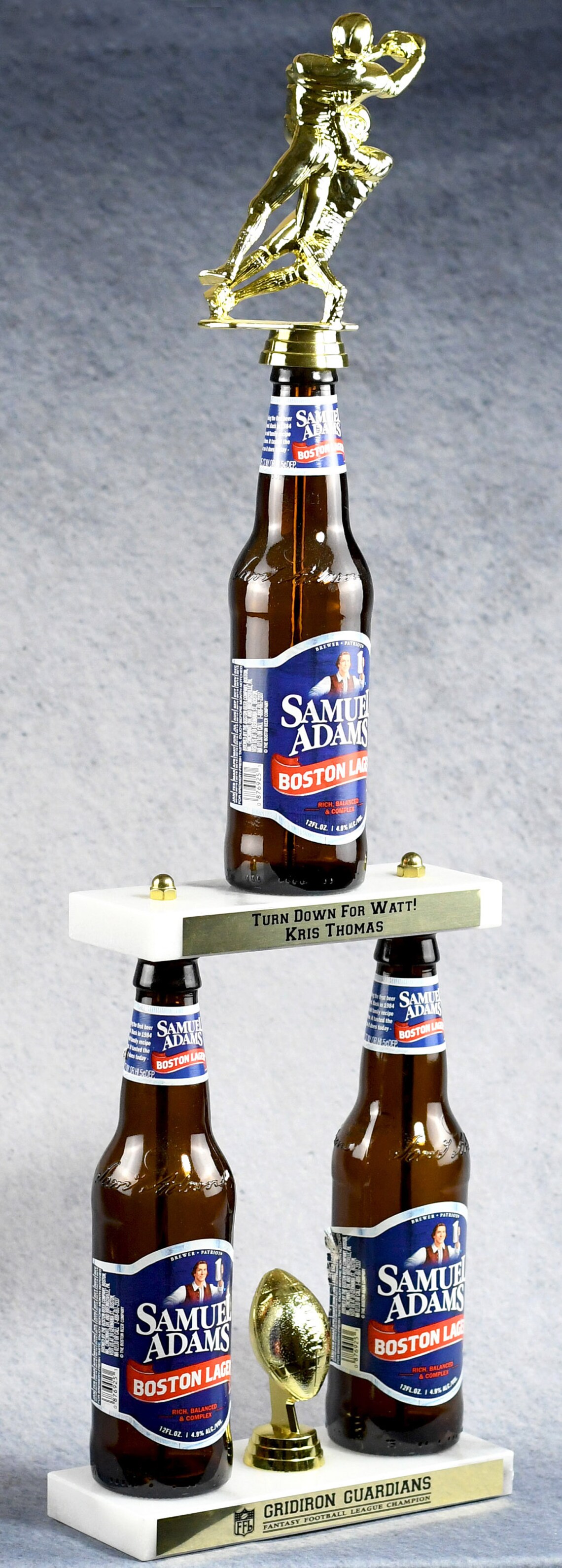 Three Beer Bottle Trophy the Ultimate Beer League Fantasy - Etsy