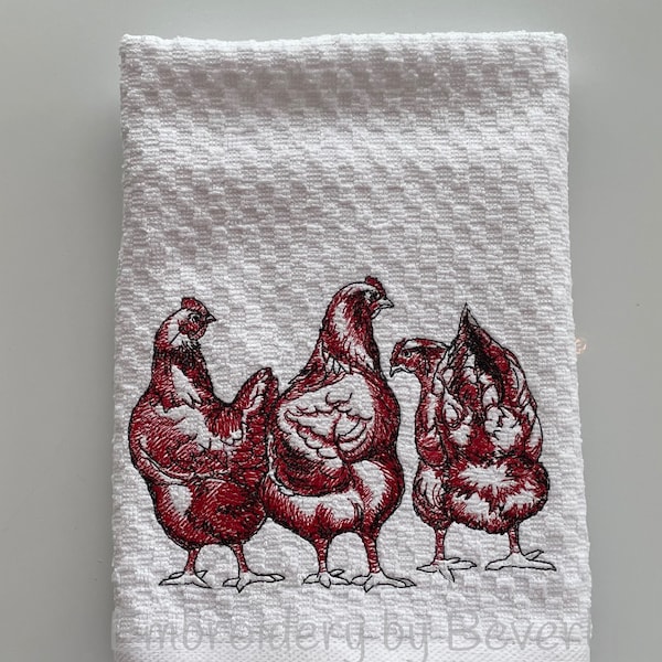 Embroidered Chicken - Etsy