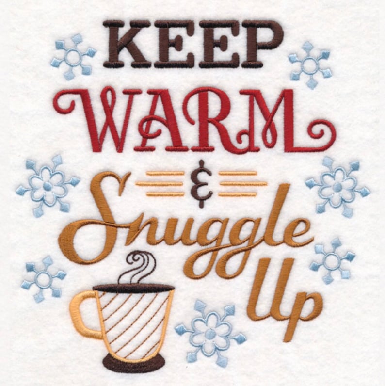 Keep Warm Snuggle Up Embroidered Towel. - Etsy