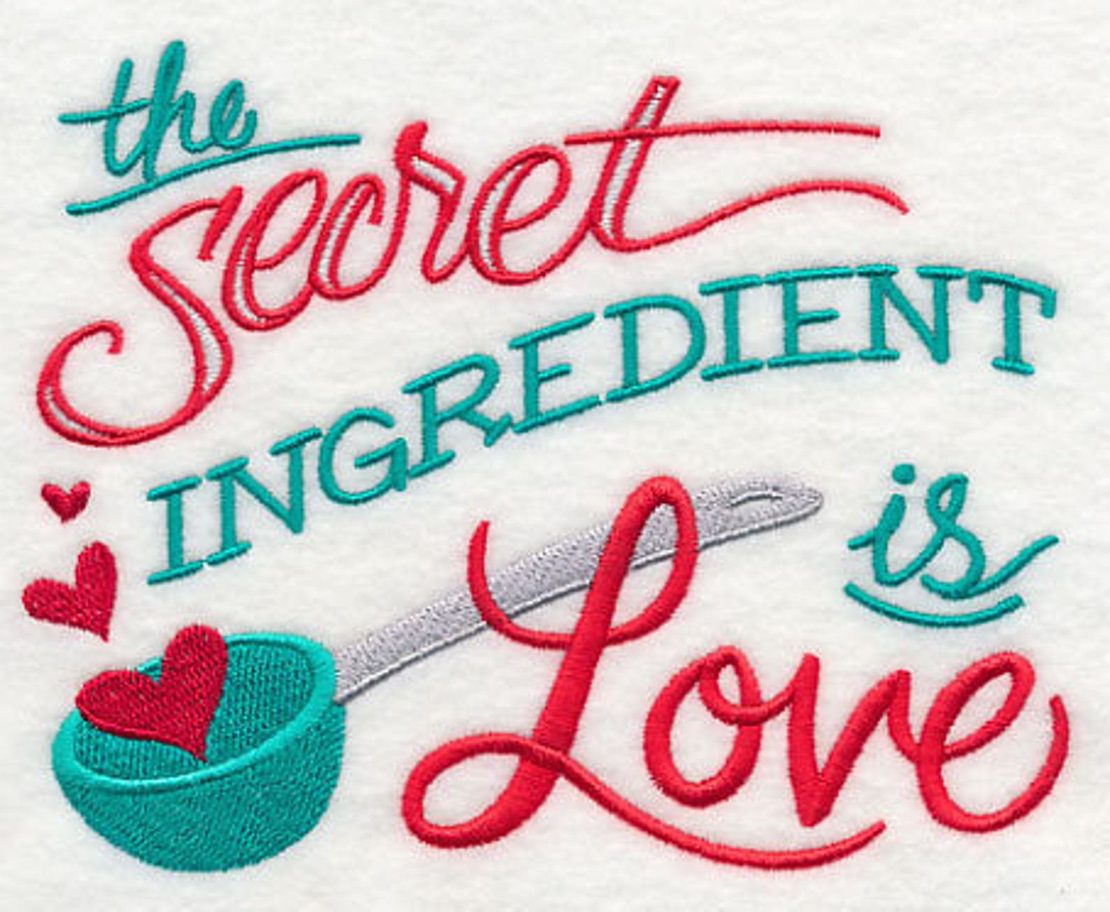Secret Ingredient is Love Embroidered Tea Towel. - Etsy