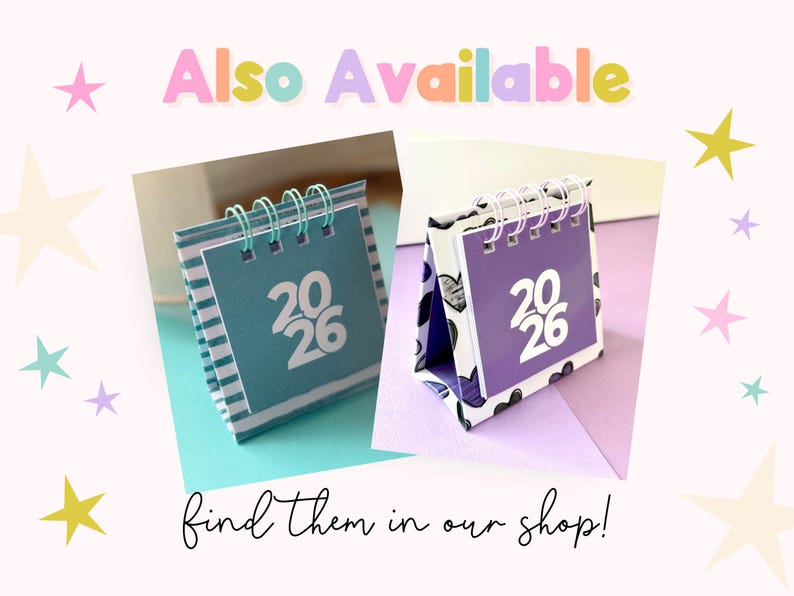2026 Green Pastel Desk Calendar Printable | Digital Mini Flip Calendar ...