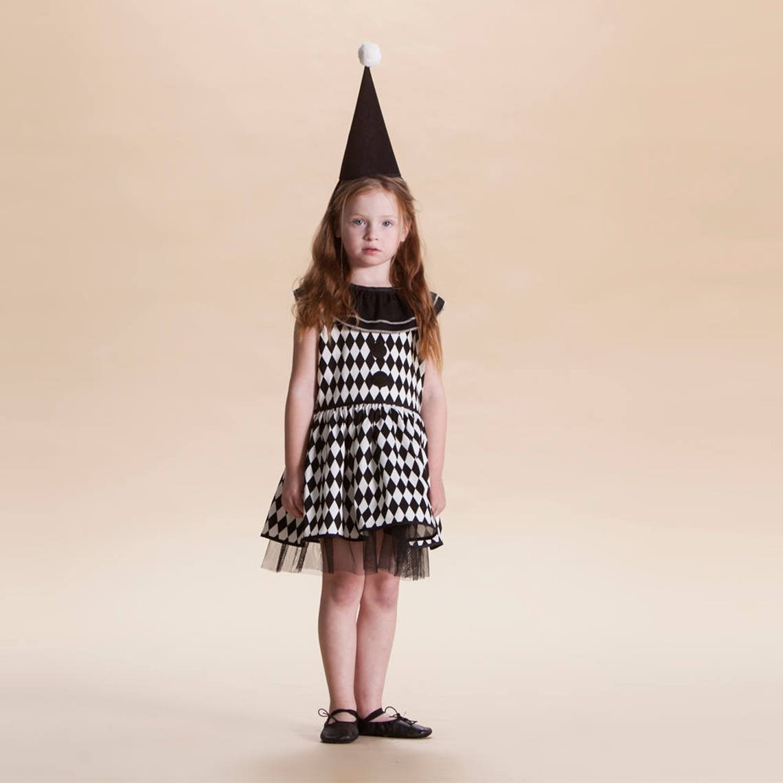 Classic Black&white Diamond Clown Costume for Girls Premium - Etsy