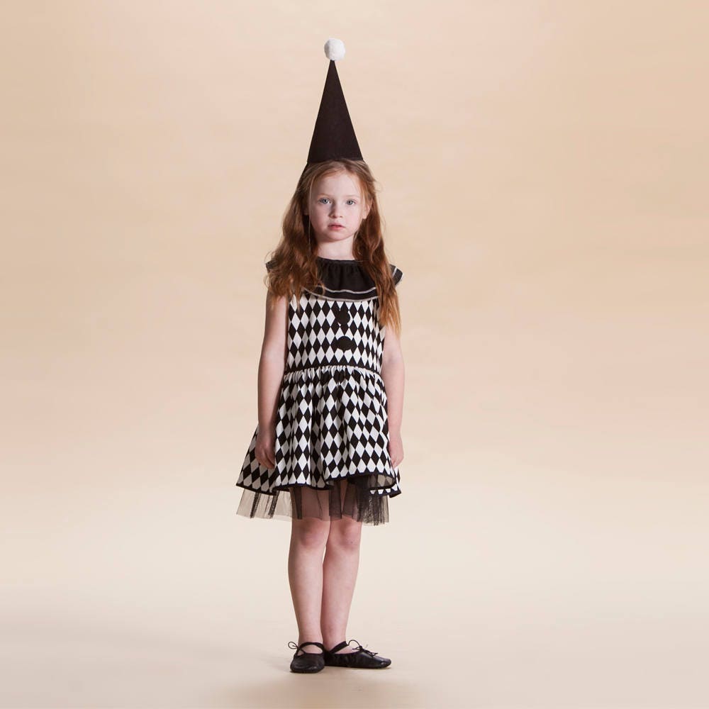 Classic Black&white Diamond Clown Costume for Girls Premium | Etsy