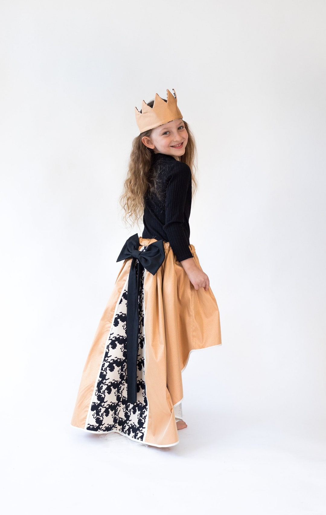 Gold Princess / Queen Skirt and Crown Costume for Girls - Etsy