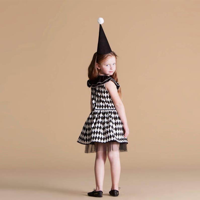 Classic Black&white Diamond Clown Costume for Girls Premium - Etsy