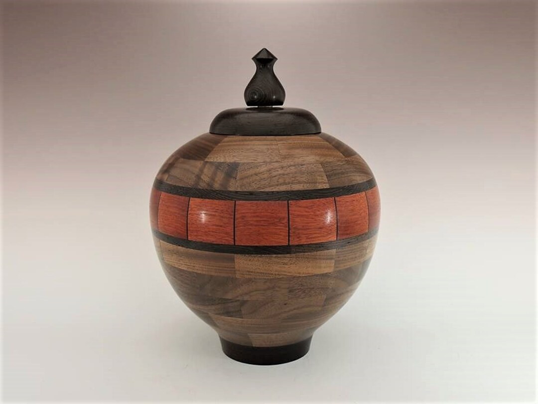 Adult Wood Cremation Urn - Human Urn / Segmented Urn / Memorial Urn ...