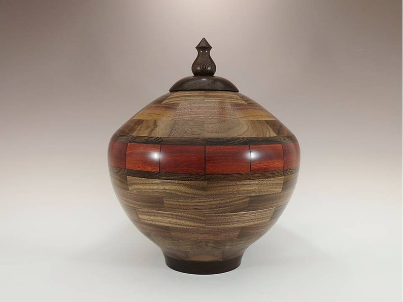 Double Urn for Husband and Wife, Handcrafted With Reclaimed Exotic Wood ...
