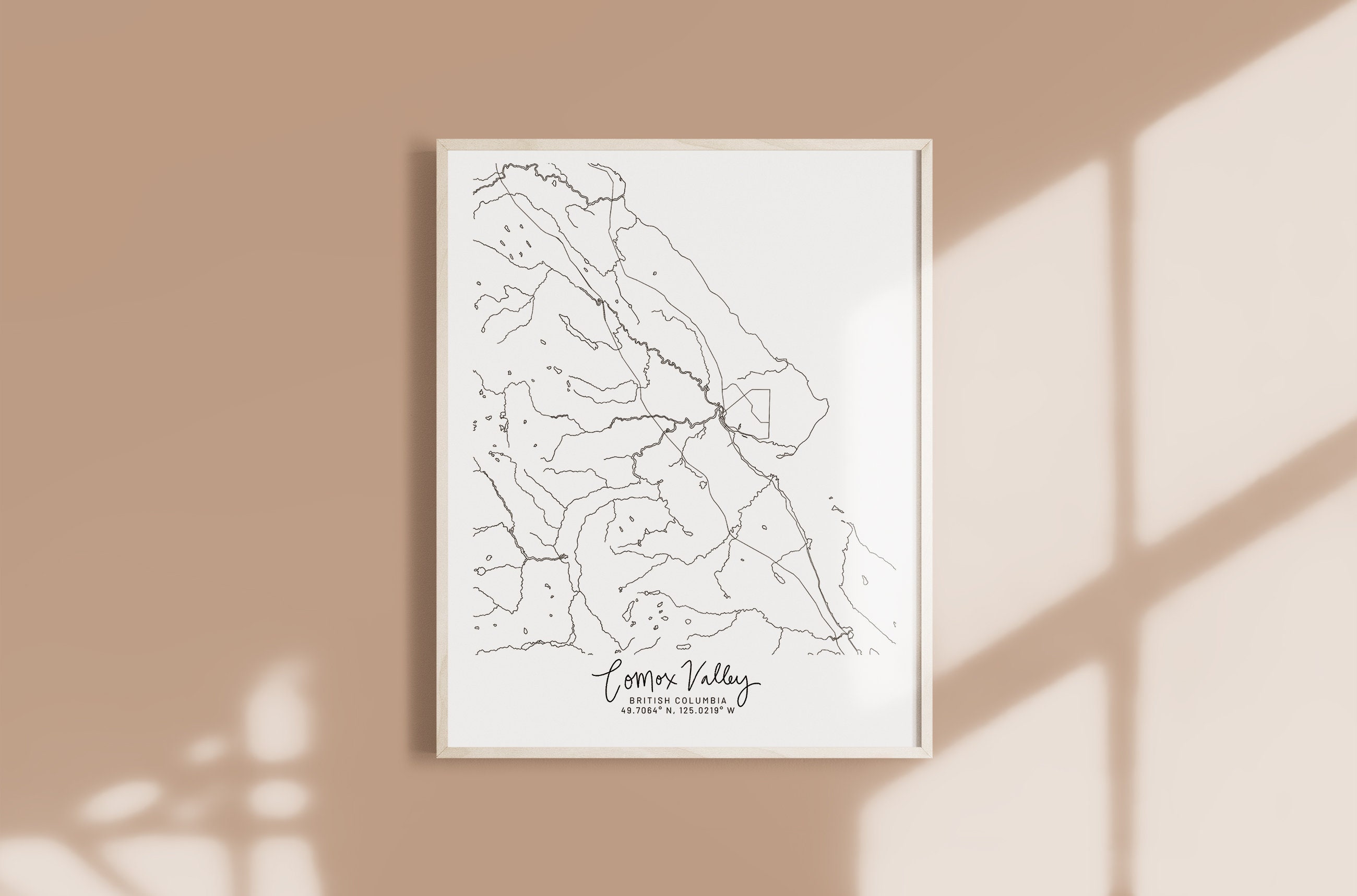 Comox Valley BC Map Comox Valley British Columbia | Etsy