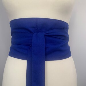 Royal Blue Belt Extra Wide Belt Waistband Linen Belt Fabric Belt Wide ...