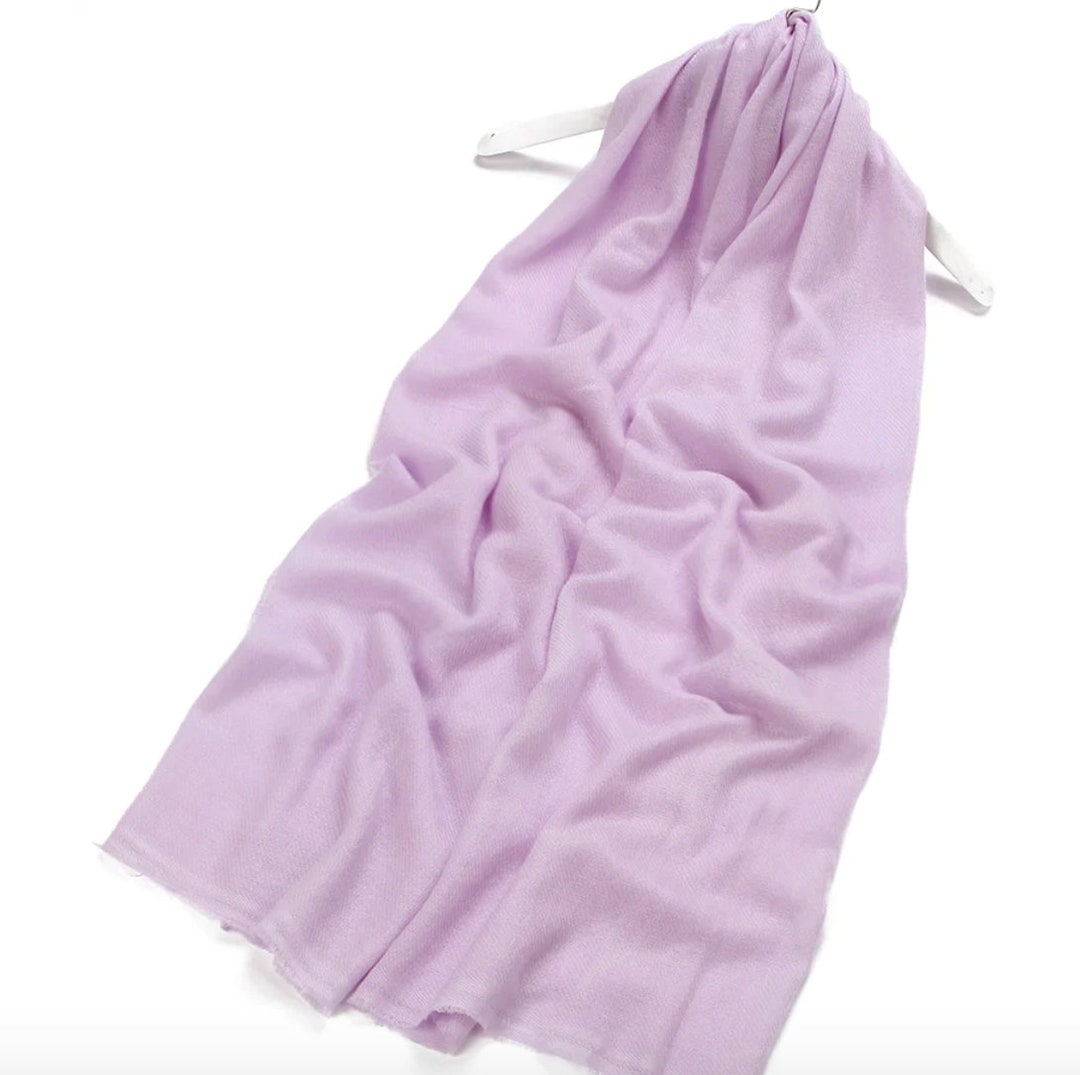 Lilac Purple Plain Colour Pure Cashmere Scarf Lilac Cashmere Scarf for ...