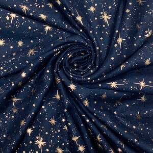 Navy Blue Gold Galaxy Star Foil Scarf Star Print Scarf Star Print Shawl ...