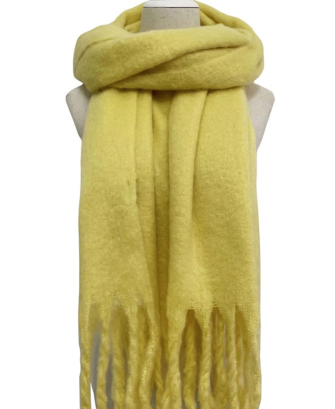 Yellow Blanket Scarf Thick Winter Shawl Personalised Scarf by Kuati ...