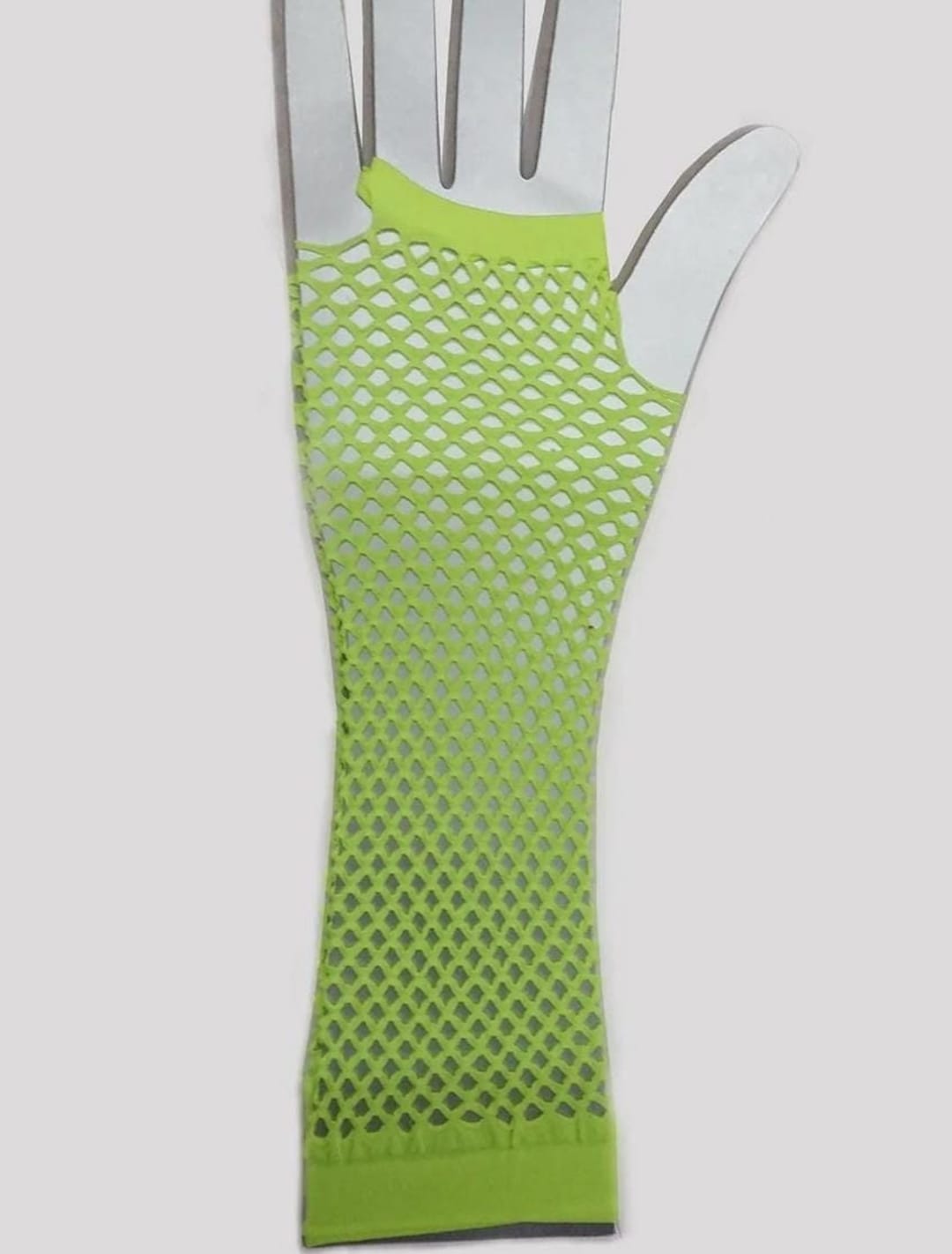 Yellow Neon Fishnet Fingerless Gloves 80's Style Gloves Costume Gloves ...