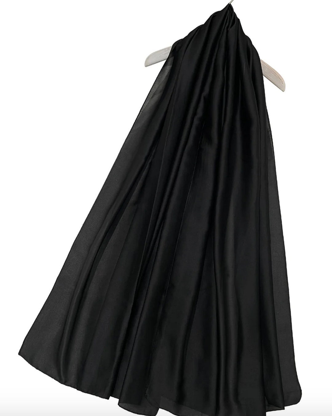 Plain Black Silk Scarf Wide Silk Scarf Black Womens Scarf Black ...