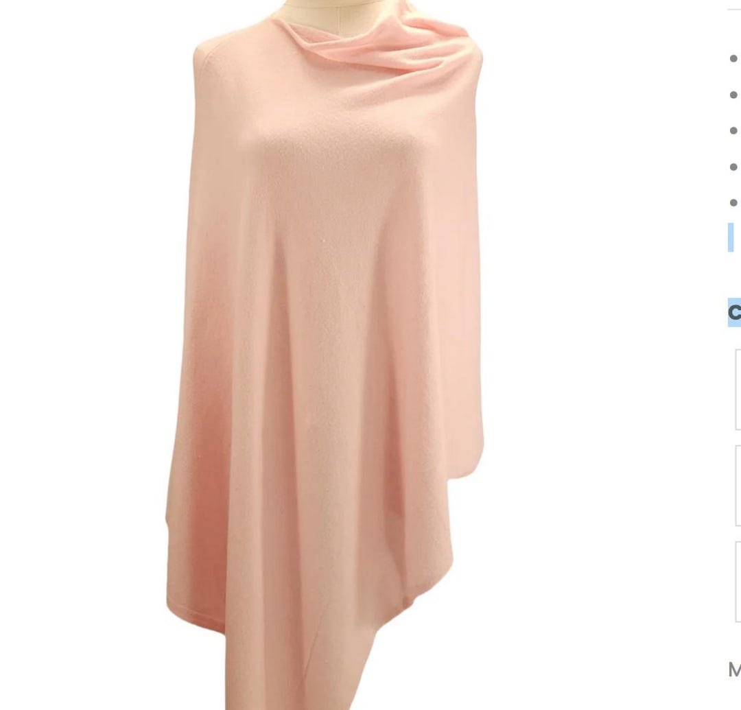 Light Pink Wool Poncho Shawl Wrap Cape by Kuati Mayfair - Etsy