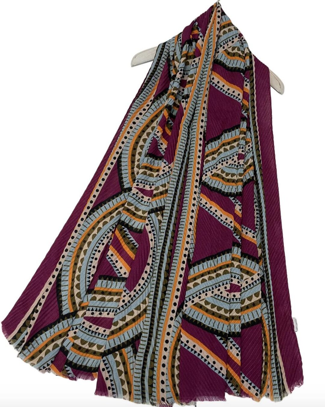 Berry Red Aztec Print Scarf Shawl Wrap by Kuati Mayfair - Etsy