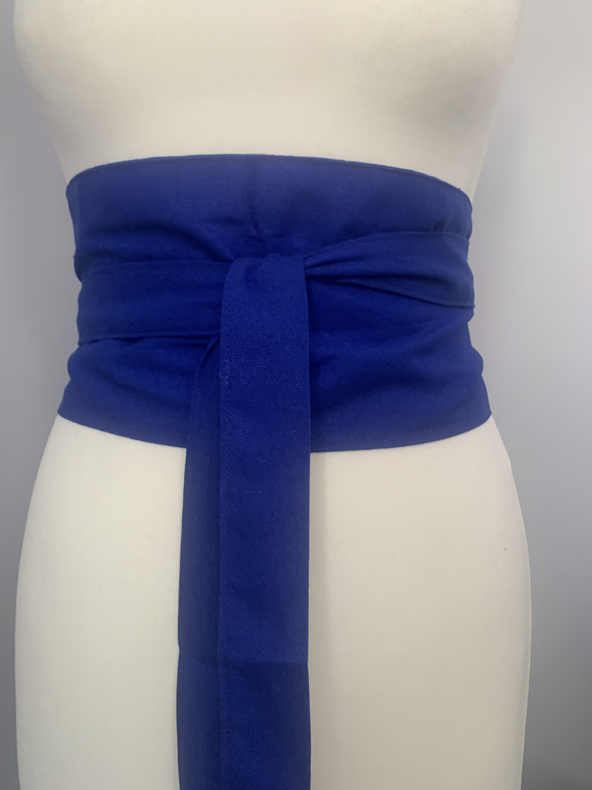 Royal Blue Belt Extra Wide Belt Waistband Linen Belt Fabric Belt Wide ...