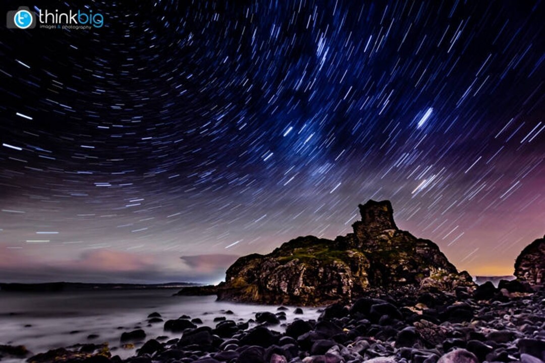 Ireland Kinbane Castle - Star Trails Photography - Starry Night Sky ...