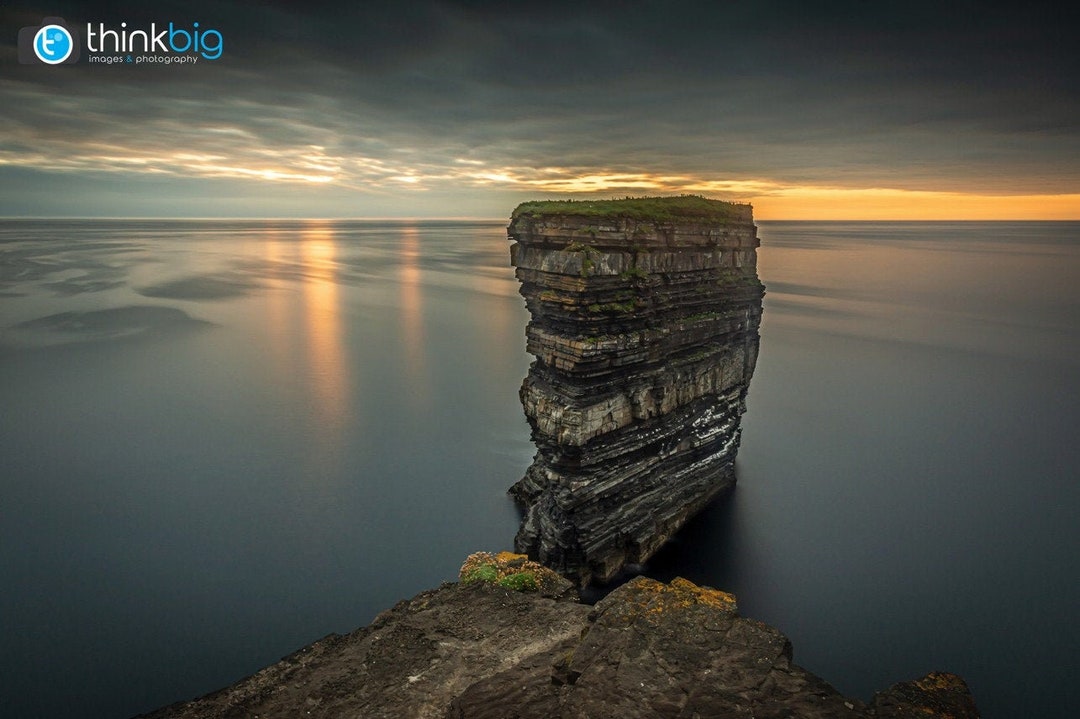 Downpatrick Head Sunset, Photography Print, Mayo Ireland, Dun Briste ...