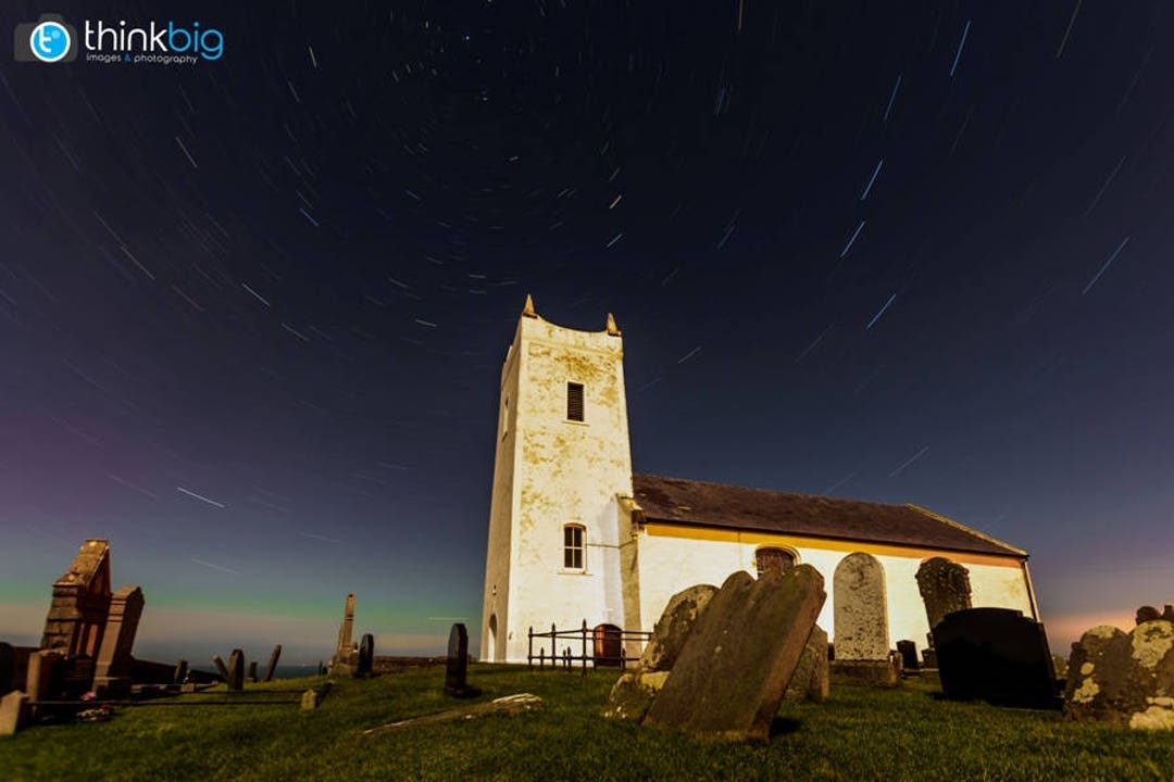 Ballintoy Church Print, Northern Ireland Photography, Night Sky Aurora ...