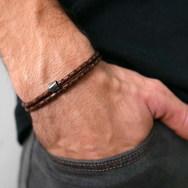 Men Leather Bracelet - Etsy