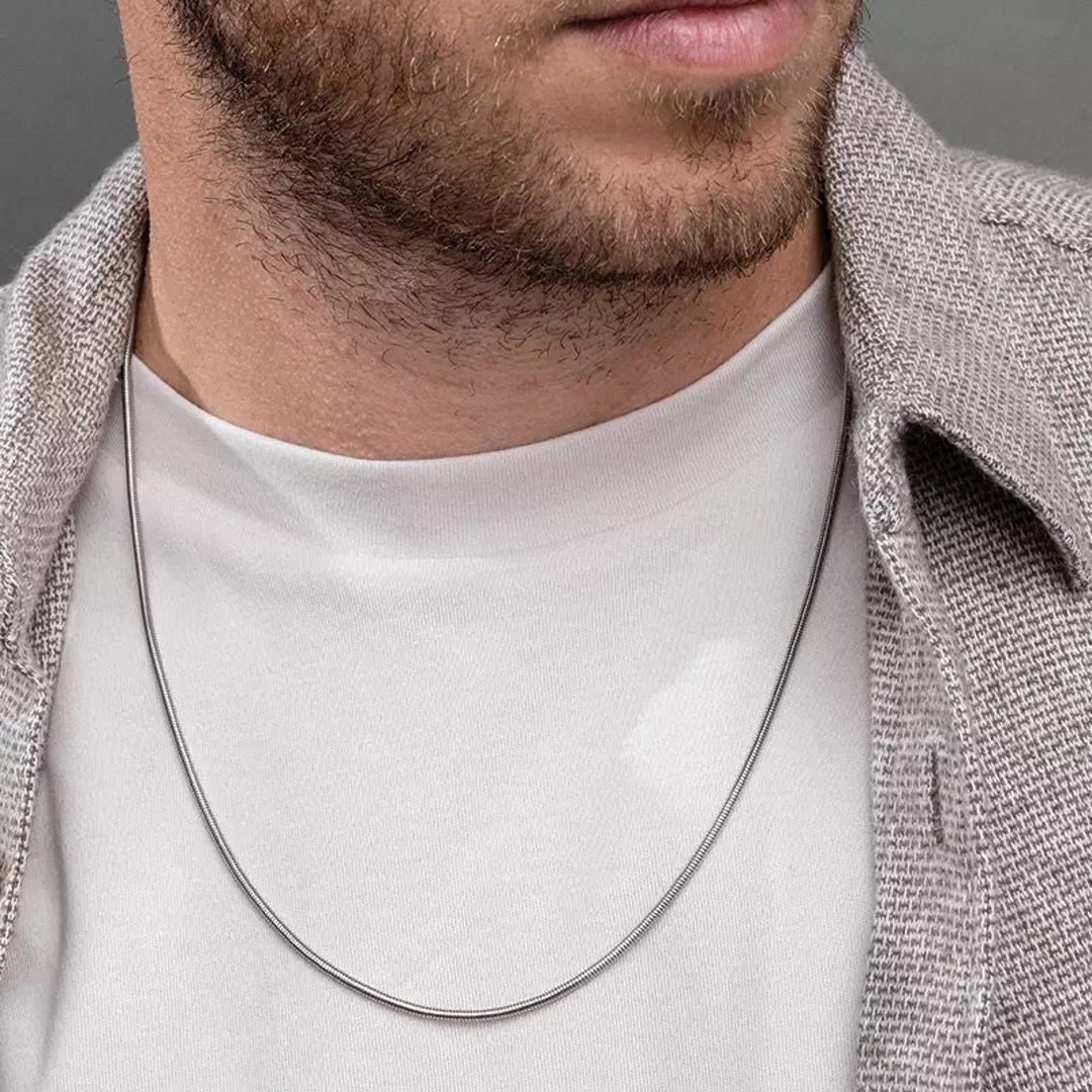 Men's Necklace, Men's Chain Necklace, Men's Silver Necklace, Guy ...