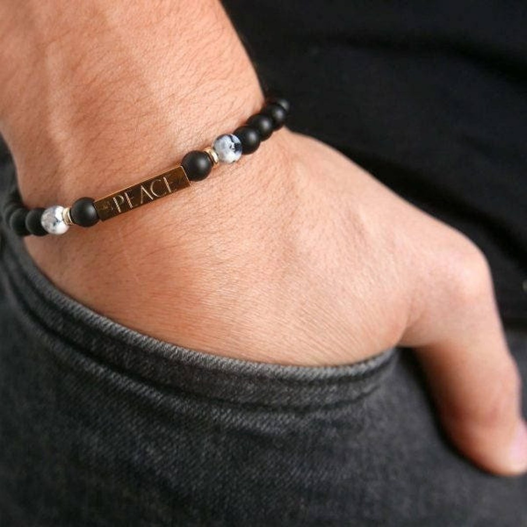 Men's Personalized Bracelet Men's Engraved Bracelet Customized Men ...