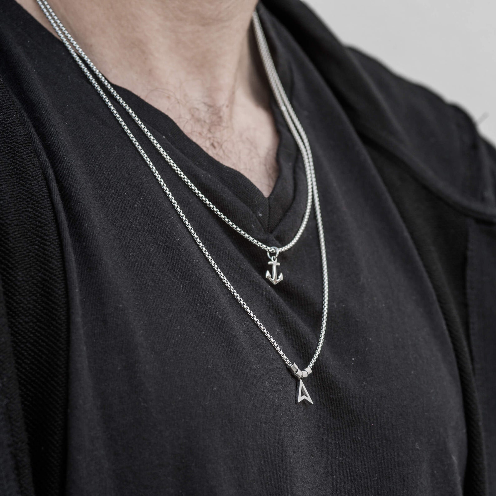 Men's Necklace Set Men's Stainless Steel Necklace - Etsy