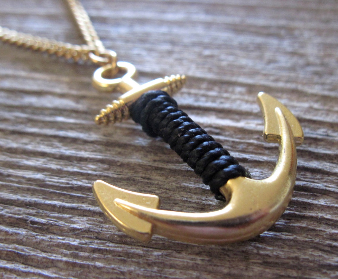 Mens Necklace Mens Anchor Necklace Mens Etsy