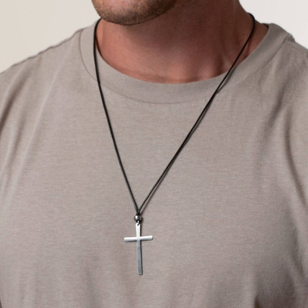 Men's Cross Necklace, Men's Religious Necklace, Men's Cross Pendant ...