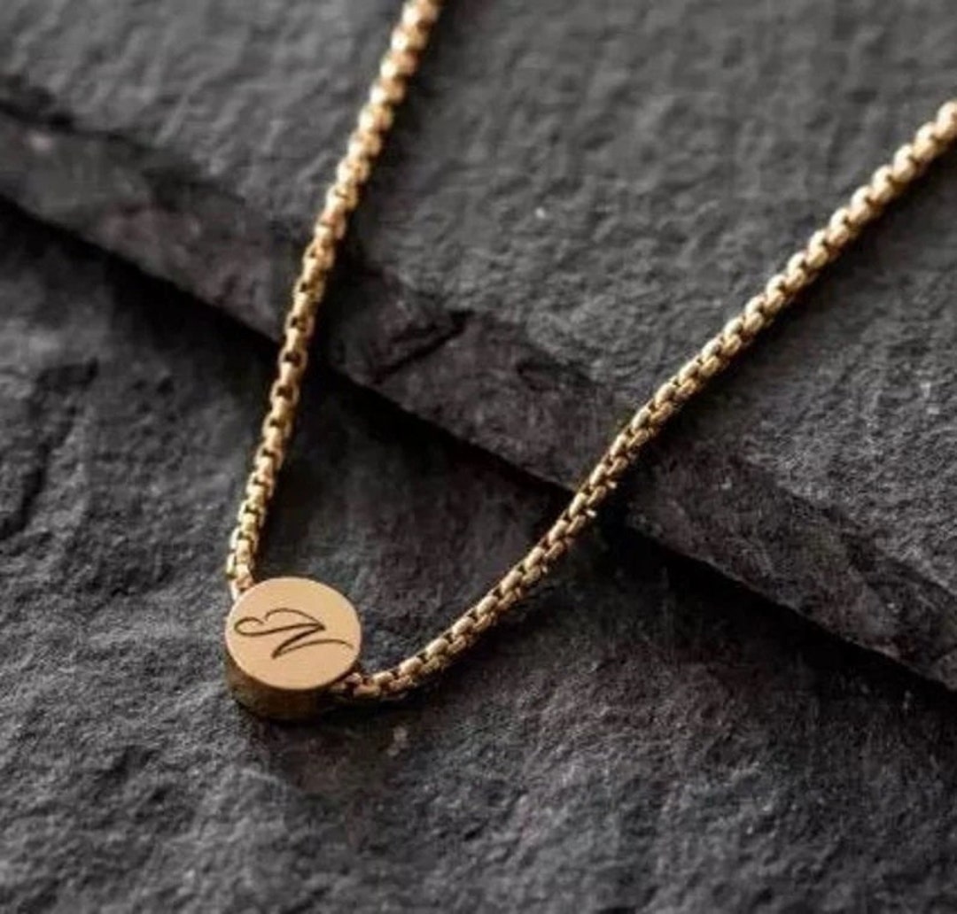 Custom Gold Disc Necklace for Men, Men's Gold Coin Necklace ...