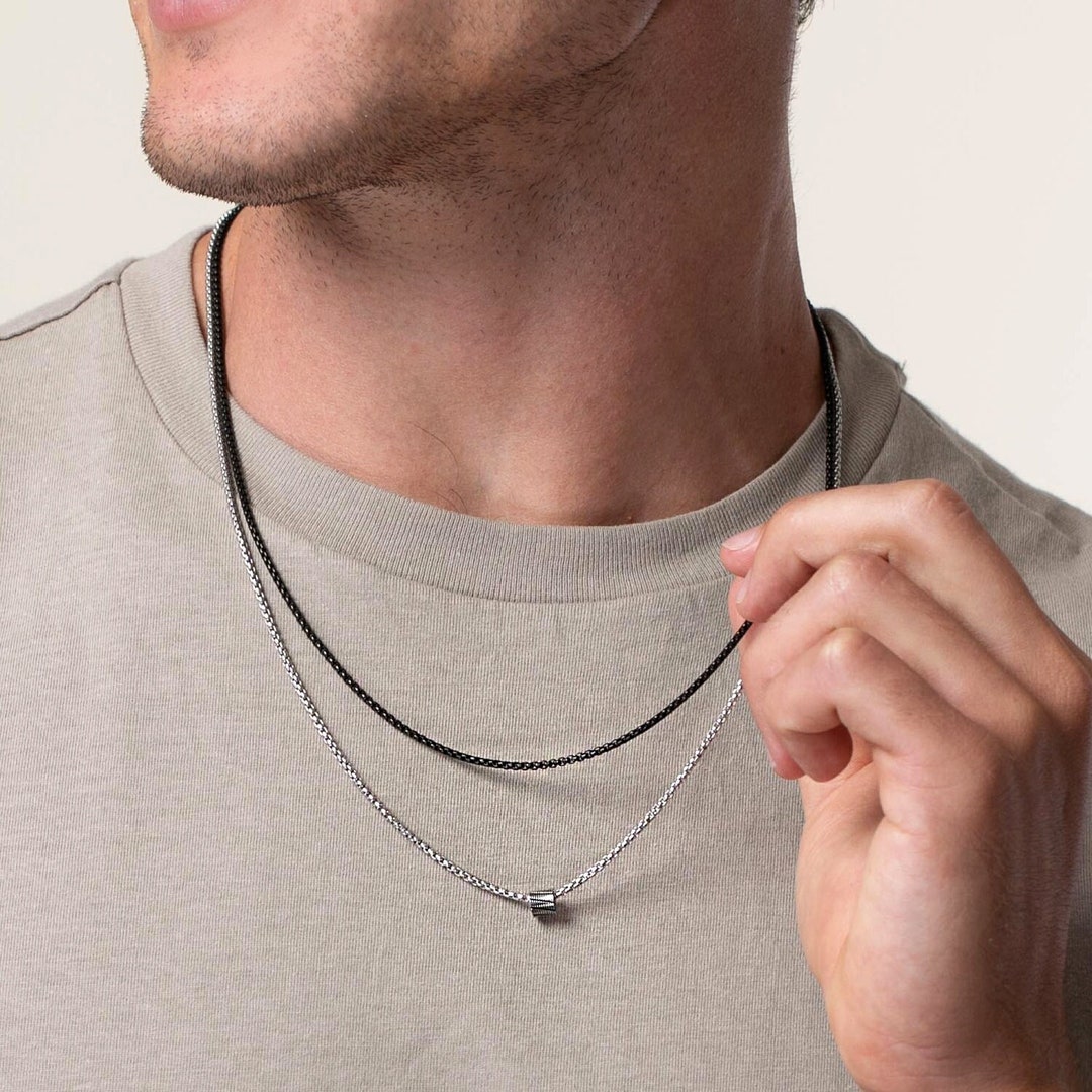 Men's Chain Necklace, Men's Stacking Necklaces, Men's Bead Necklace ...