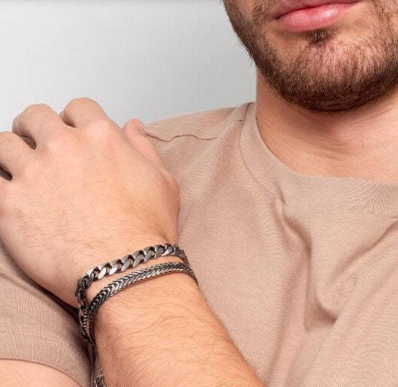Men's Bracelet Set Men's Chain Bracelet Men's - Etsy