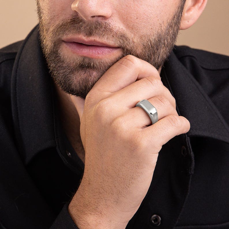 Silver Signet Ring Stainless Steel - Minimalist Blank Ring - Etsy