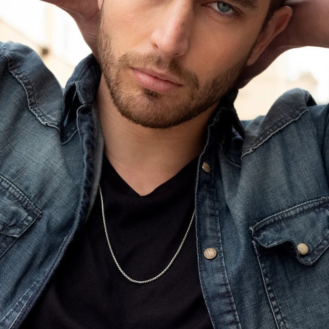 2mm Silver Chain Necklace, Men's Silver Necklace, Men's Chain Necklace ...