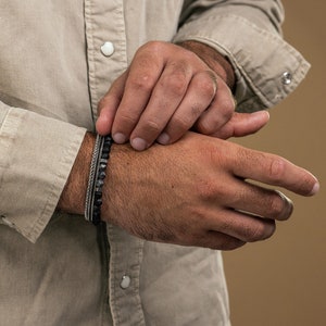 Minimalist Waterproof Men's Bracelet Set, Simple Stainless Steel ...