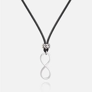 Men's Silver Infinity Charm Necklace, Friendship Necklace, Love ...