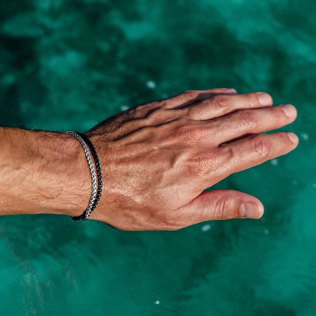 Waterproof Silver Chain Bracelet for Men, Minimalist Simple Stainles ...