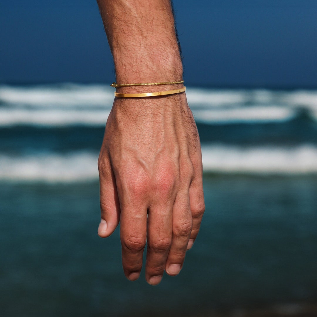 Waterproof Gold Bracelet Set for Men Men's Chain - Etsy